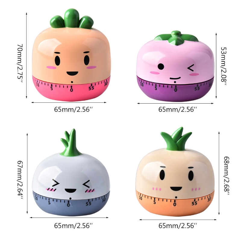 【InnovateWorld】Cute Food Vegetables Alarm Clock Time Management Tool 60 ...