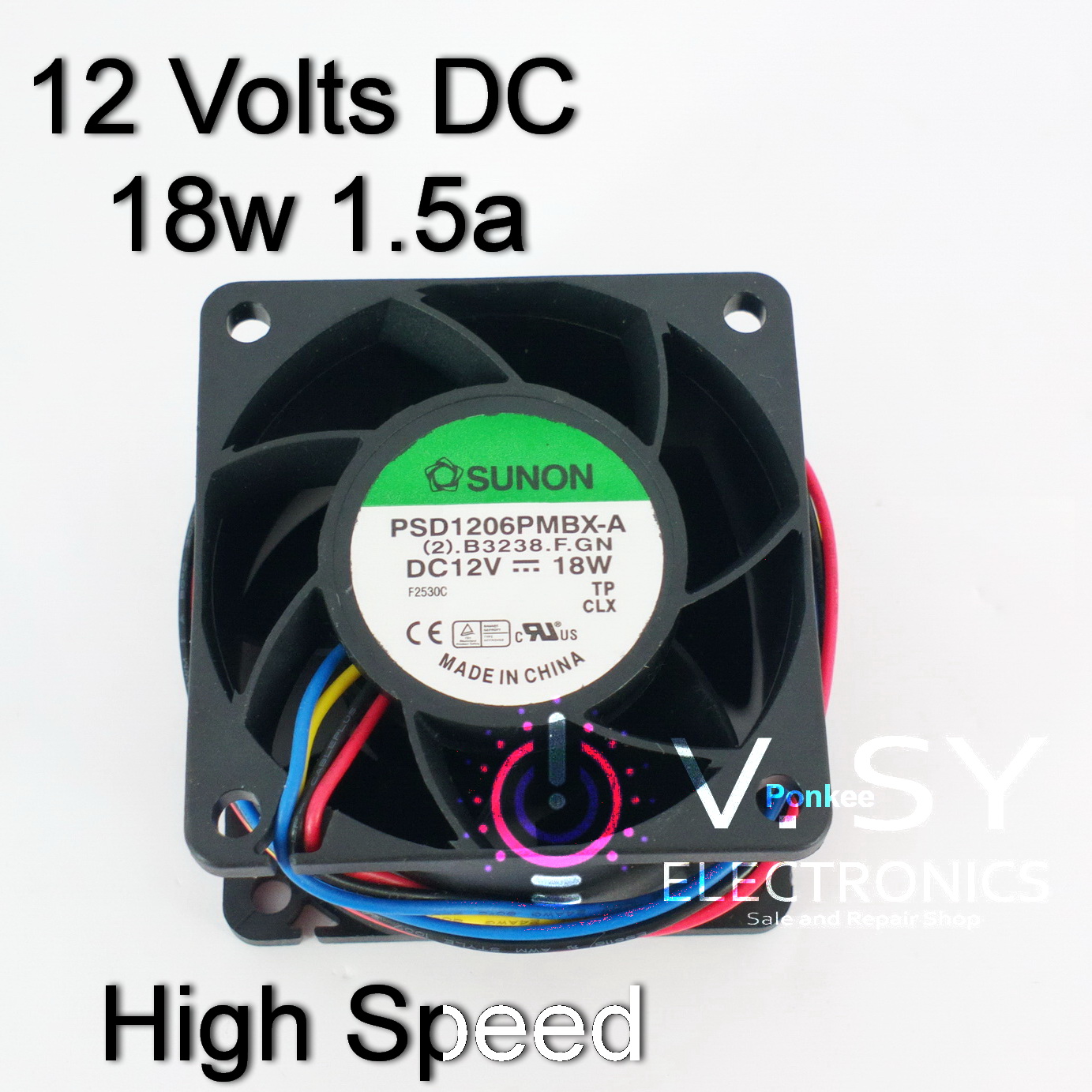 Sunon High Speed 12v dc 30w / 18w DC Brushless Fan Powerful Exhaust Fan ...