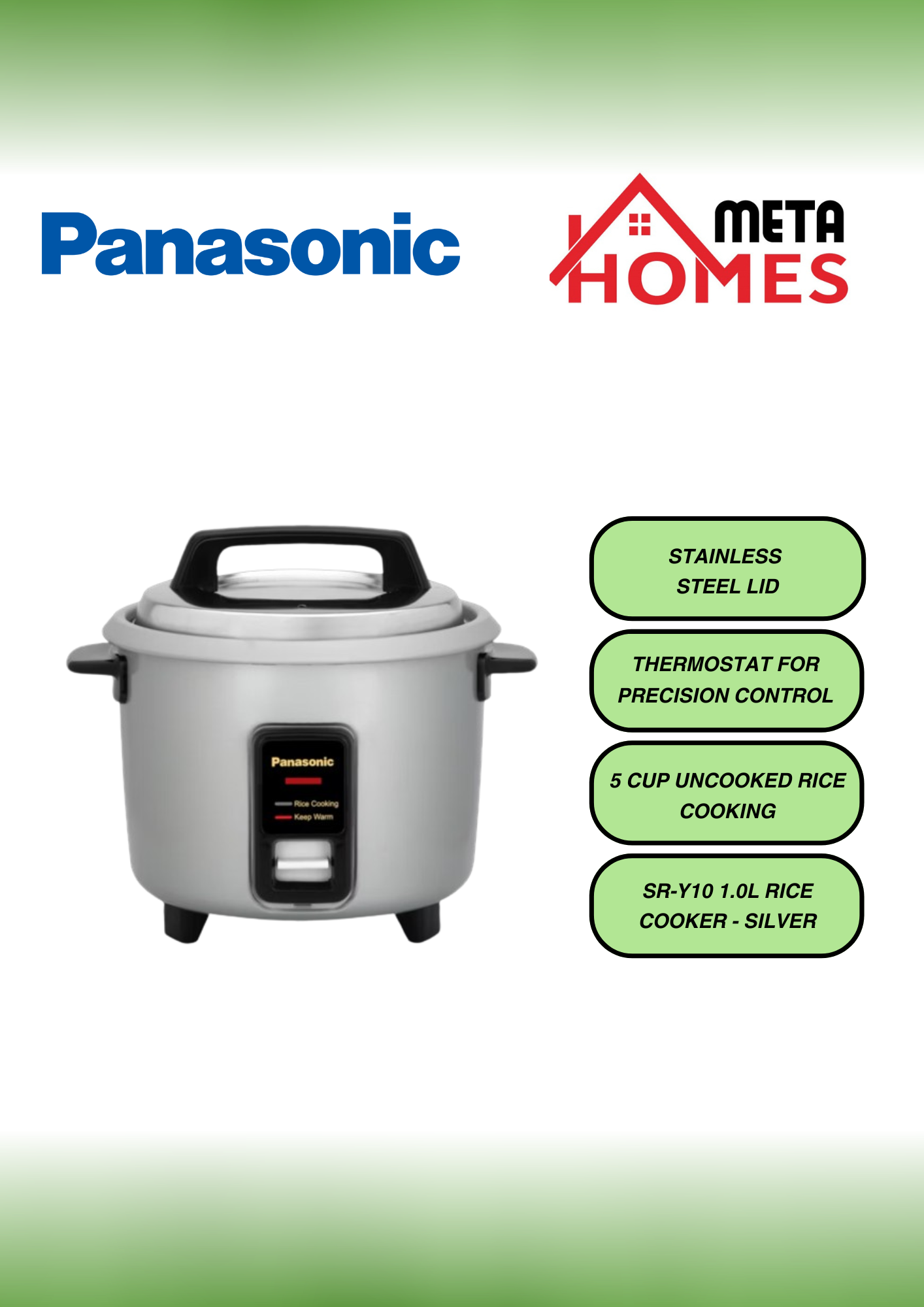Panasonic 1.0L Conventional Rice Cooker SR-Y10GLSKN | Lazada