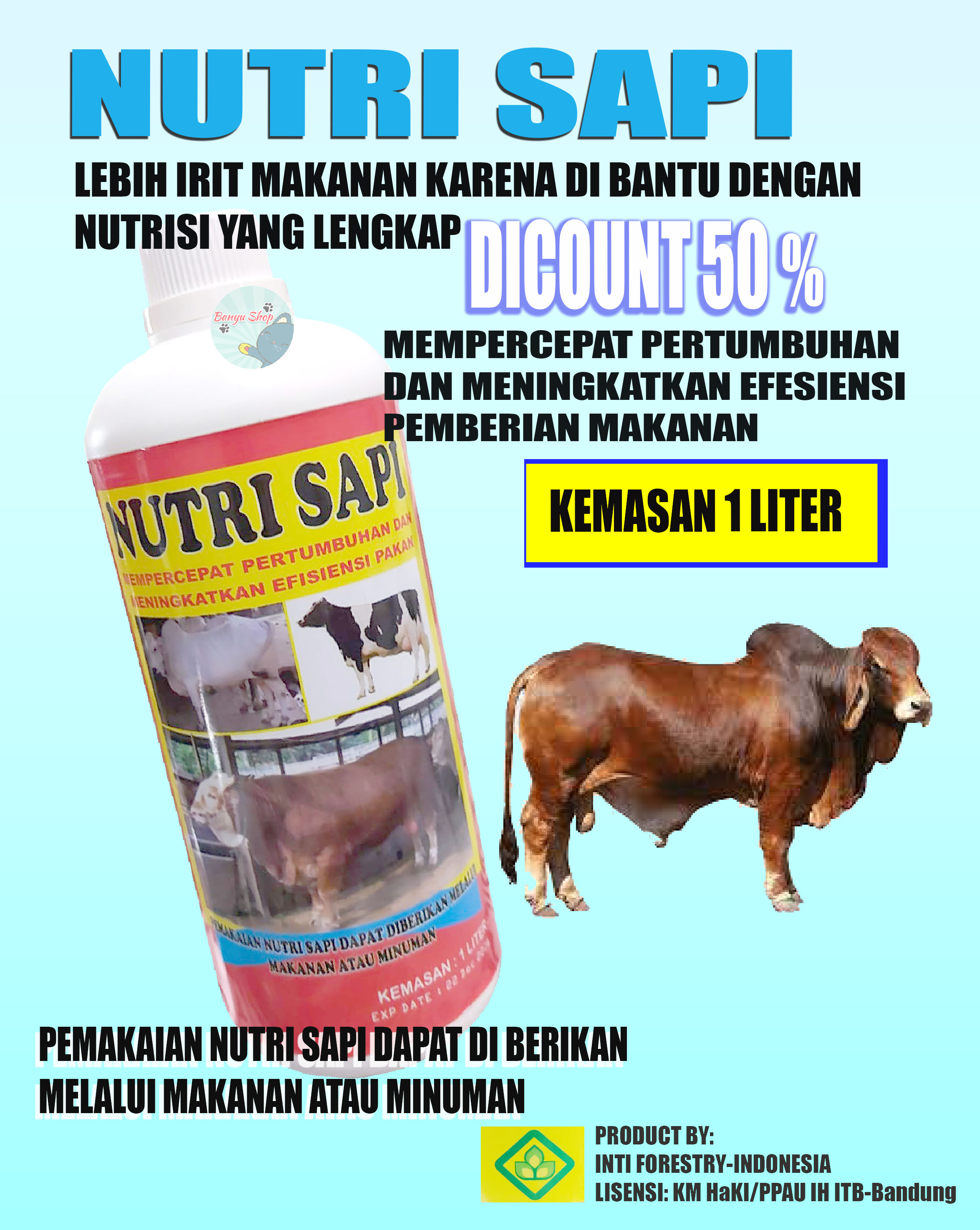 1 LITER-NUTRI SAPI atau Suplemen Hewan Ternak Mempercepat Pertumbuhan ...