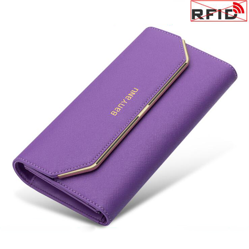 BANYANU Fashion Long Wallet Women Credit Card Holder Trifold Purse ...