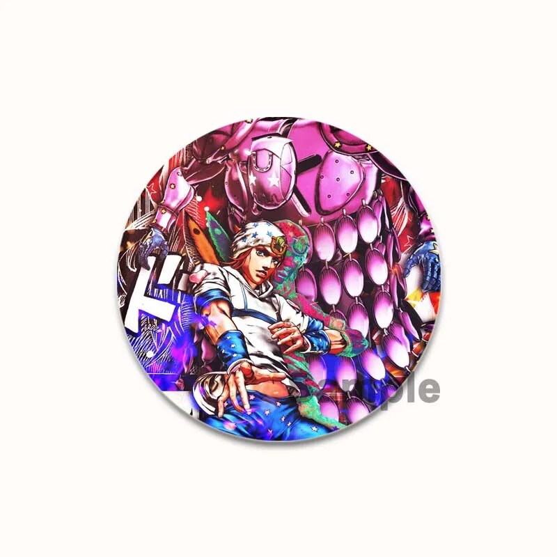 44mm JoJos Bizarre Adventure Enamel Pins Round Anime Brooches for Women ...
