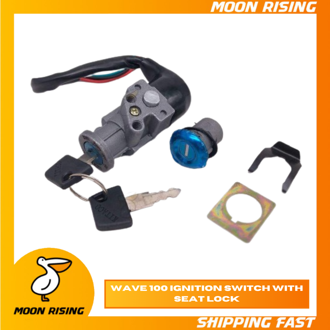 WAVE 100 IGNITION SWITCH WITH SEAT LOCK 6 PIN MAIN SWITCH MOTORCYCLE ...