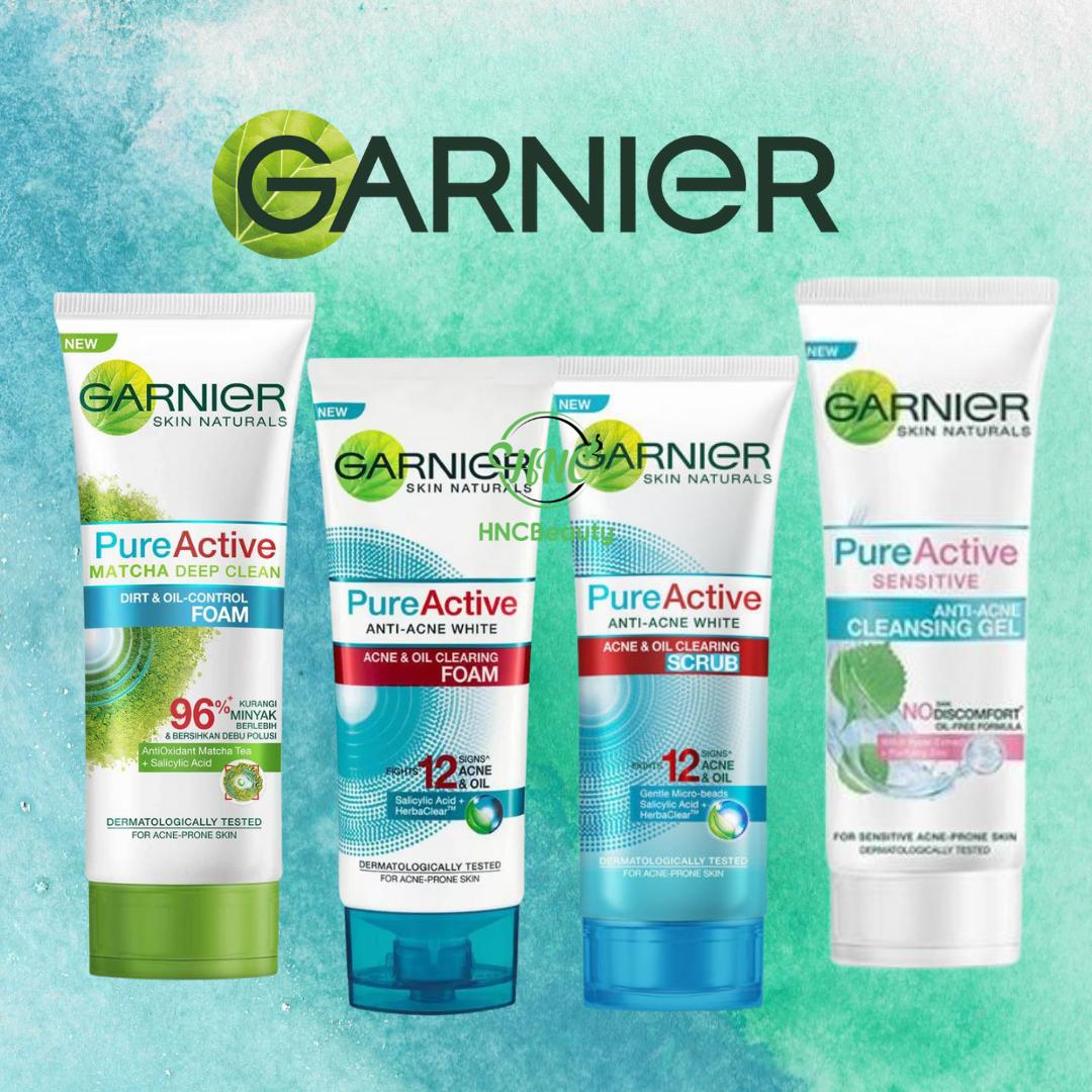 GARNIER Pure Active Anti Acne & Oil White Foam \ Scrub \ Sensitive Gel ...