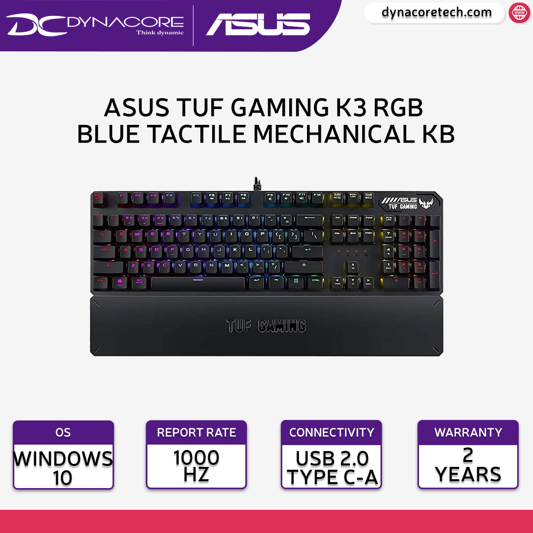 ASUS TUF Gaming K3 Red / Blue Switch - RA05 Mechanical Gaming Keyboard ...