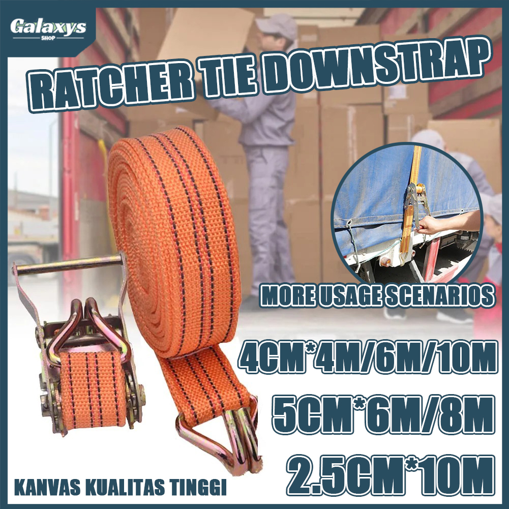 Rachet Tie Down 8-10 Meter/10 TON Webbing Cargo Lashing Belt/Tali Trek ...