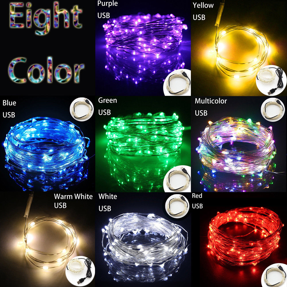 1M/5M/10M 10/50/100 LEDS Fairy Light Starry String USB Lights Fairy ...