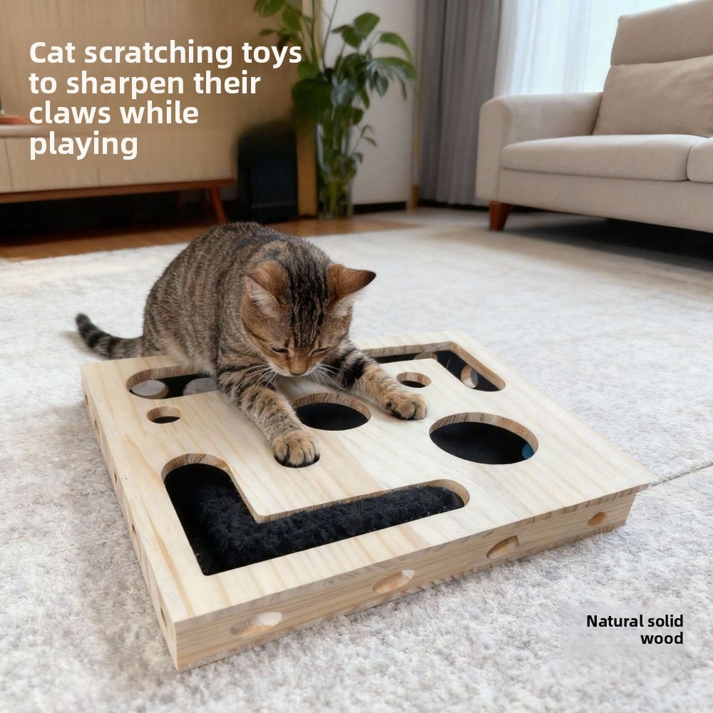 New With Bell Ball Cat Nail File Box Sandpaper Inside Maze Tunnel ...