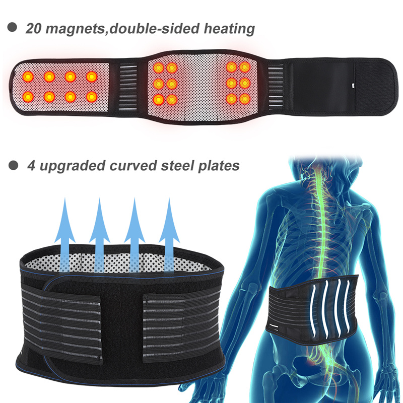 Tourmaline Self Heating Lumbar Support Brace for Pain Relief Magnets ...