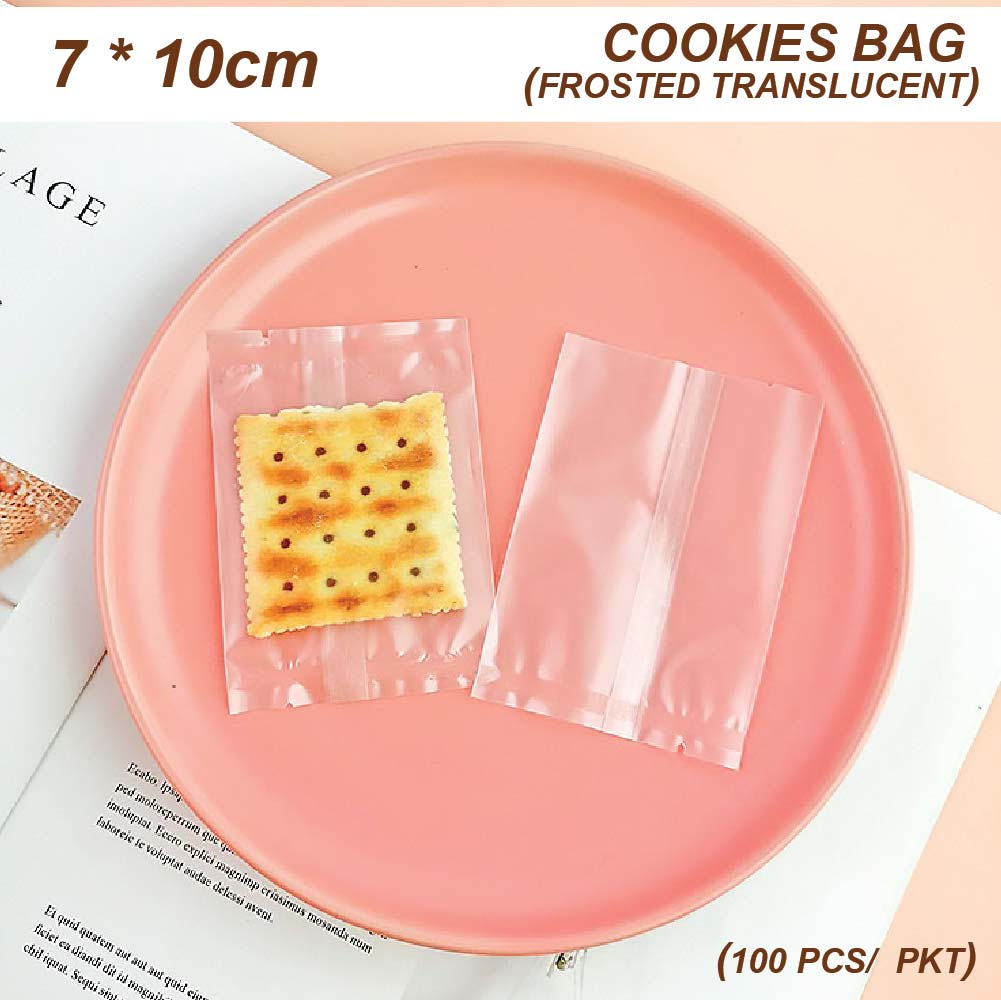 (100pcs) Translucent Frosted Cookies Bag Heat Seal Bags Biscuit Plastic ...
