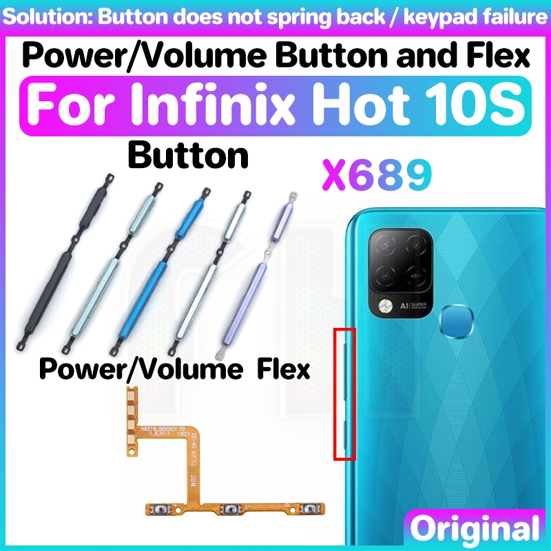 Power Volume button flex For Infinix hot 10S X689 Switch Power ON OFF ...