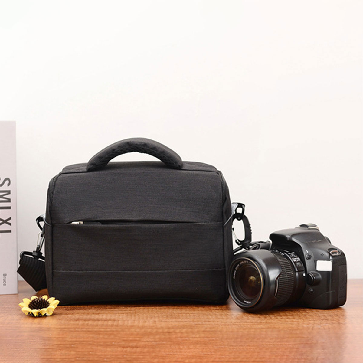 【2025 NEW】 1PC Black Nylon DSLR Camera Bag. Portable, waterproof. Fits ...