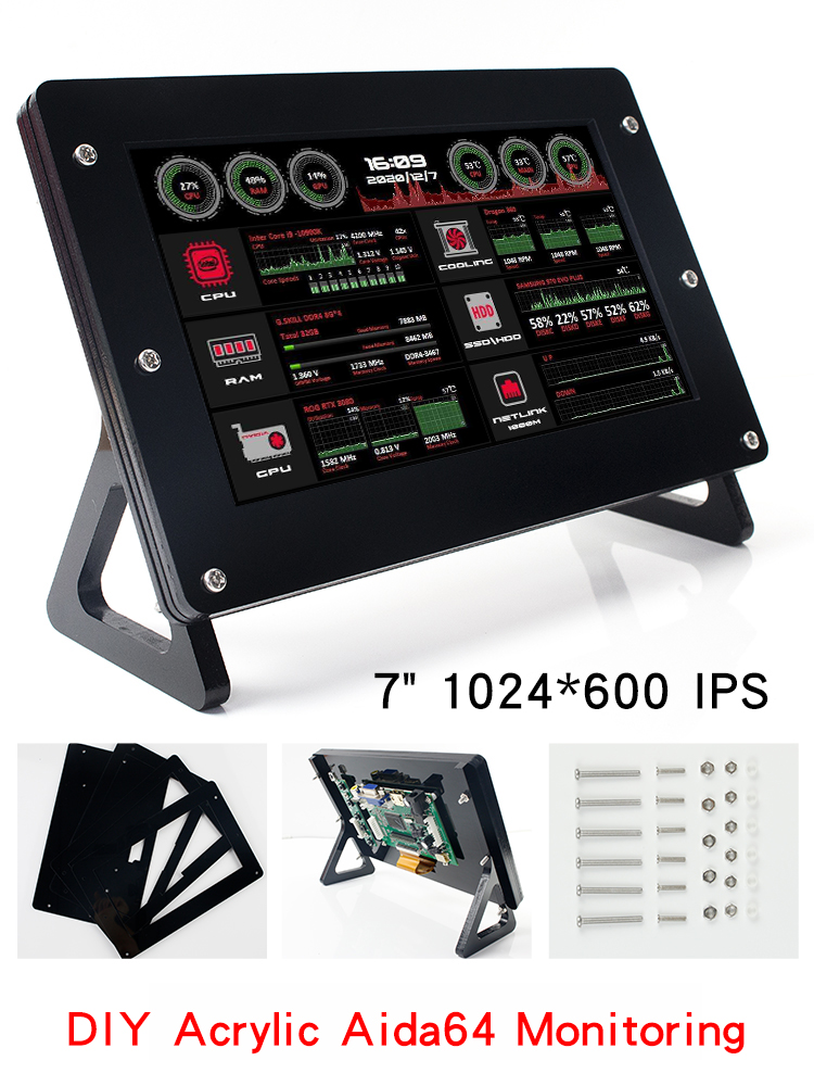 GIVIFENI 7" Portable Monitor Laptop Secondary Screen Computer TV ...