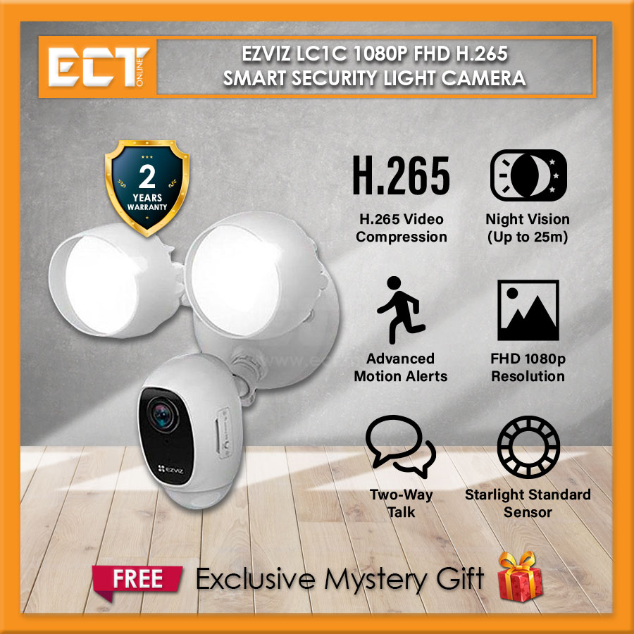 Ezviz LC1C 1080P FHD H.265 Smart Security Light Camera with Infrared ...