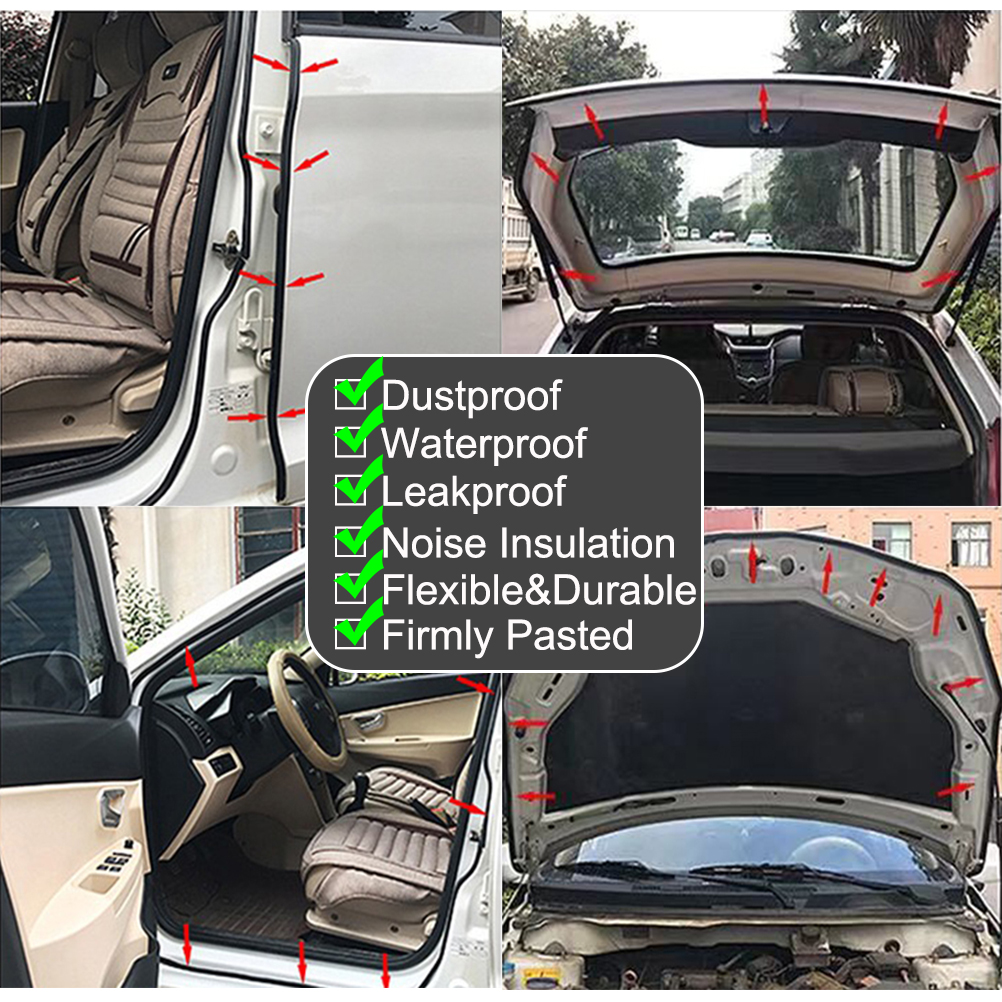 5 Meters Car Rubber Door Seal Strip Double layer B Type for Nissan ...