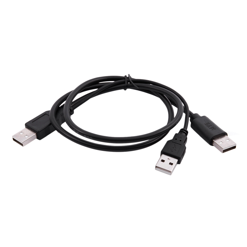 USB 2.0 Type A Male to Dual USB A Male Y Splitter Cable Cord Black ...