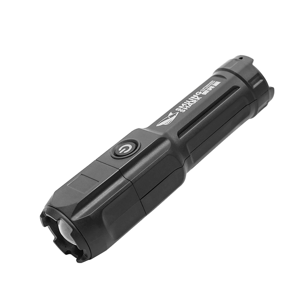 Smiling shark ABS strong light focusing flashlight outdoor portable ...