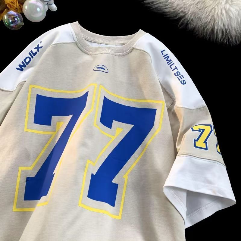 American 77 Ice Hockey Football T shirt Shorts Men Trendy Basketball ...
