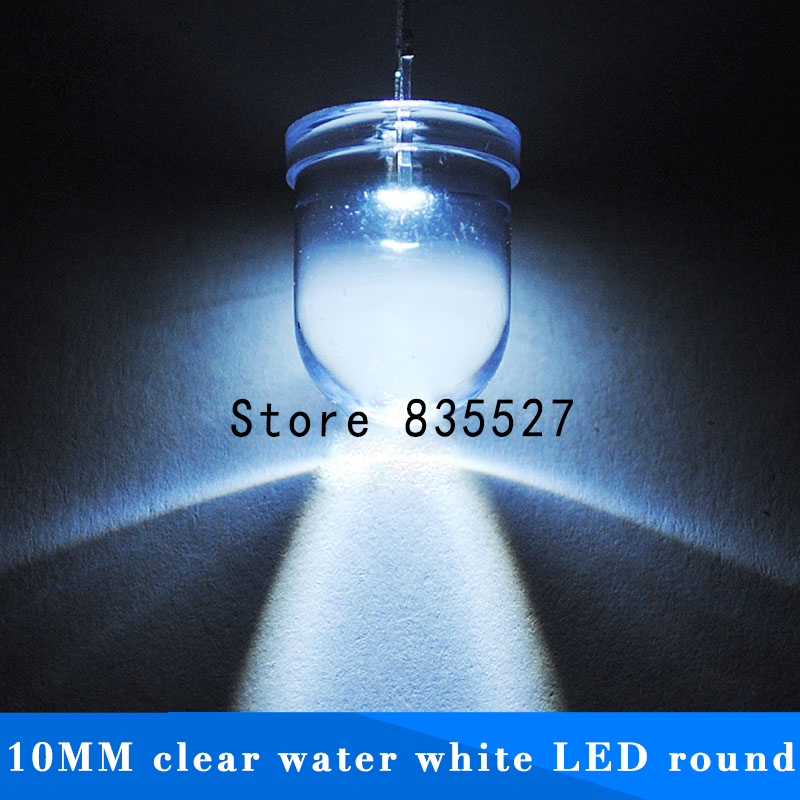 【UrbanNomad】20pcs/lot F10 Round Water Clear 10mm White LED Super Bright ...