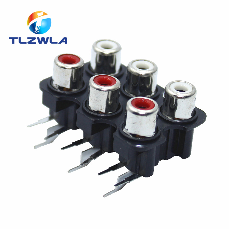 【sipuris Store】【sipuris Store】5Pcs 2/4/6 hole RCA Female Stereo Jack AV ...