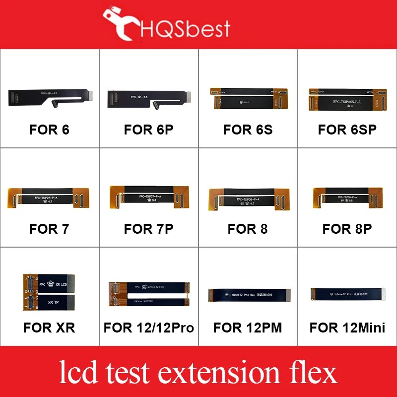 NEW LCD Display Test Cable Flex For iPhone 6 6S 7 8 Plus X XS XSM XR 11 ...