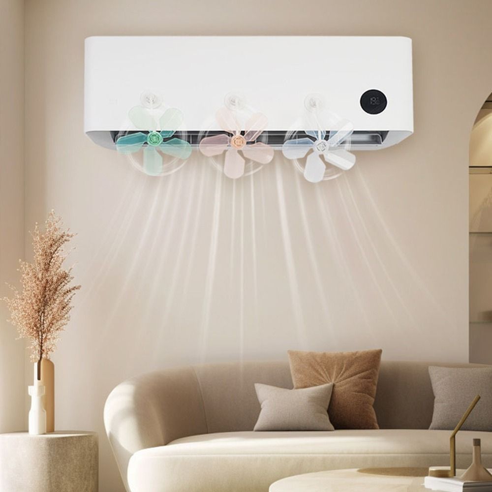 3Pcs Cute Wall Mounted Conditioning Guide Fan Plastic Adjustable Air ...