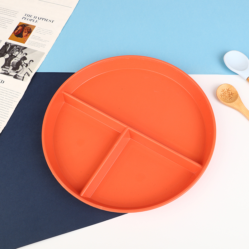 1Pc Divided Dish In 3 Diet Reusable Round Dinner Plate Kitchen ...