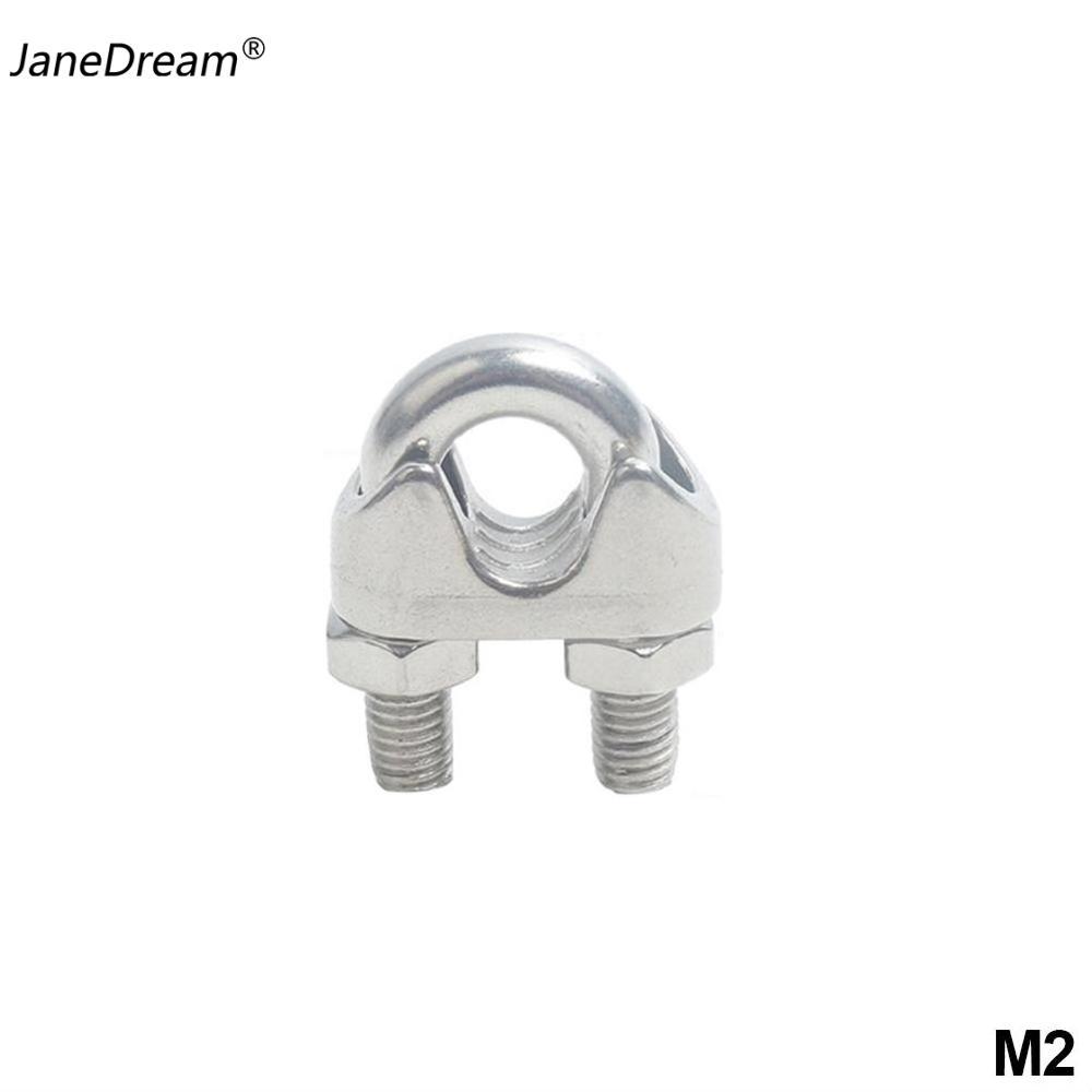 JaneDream 304 Stainless Steel U-type Clamp Wire Clips Rope Clip Cable ...