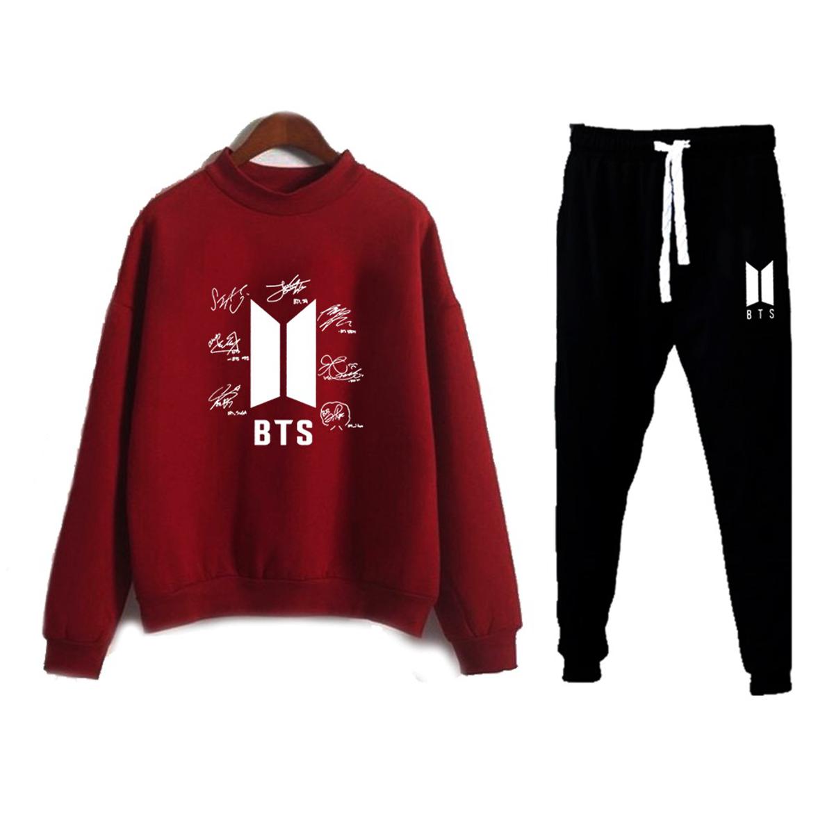 BTS Signature Printed Sweatshirt And Trouser Fleece Winter Round Neck ...