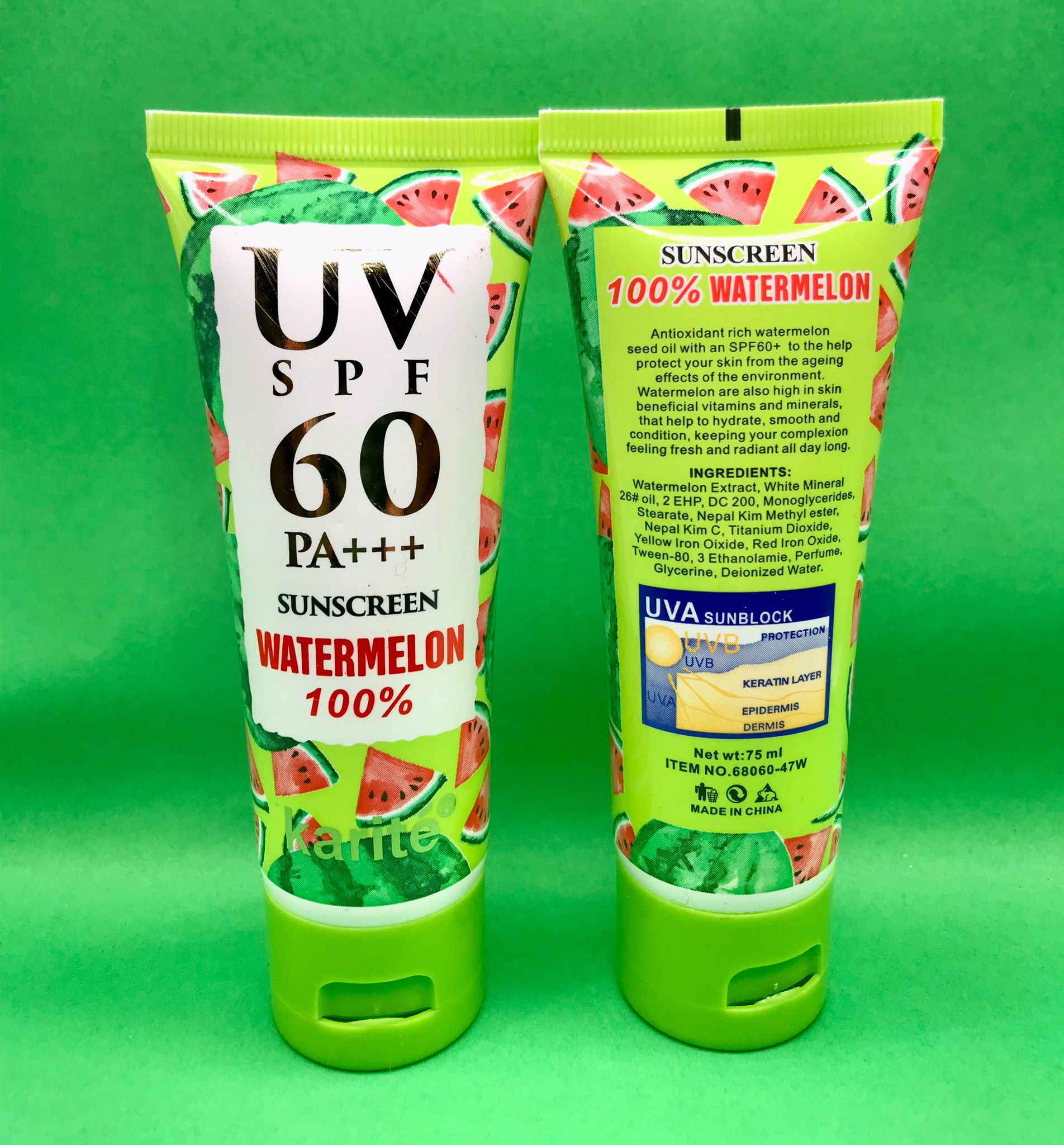 68066W 🍑🍉 ครีมกันแดดสำหรับหน้า โลชั่นผิวกายกันแดด กันแดดลูกพีชKarite ...