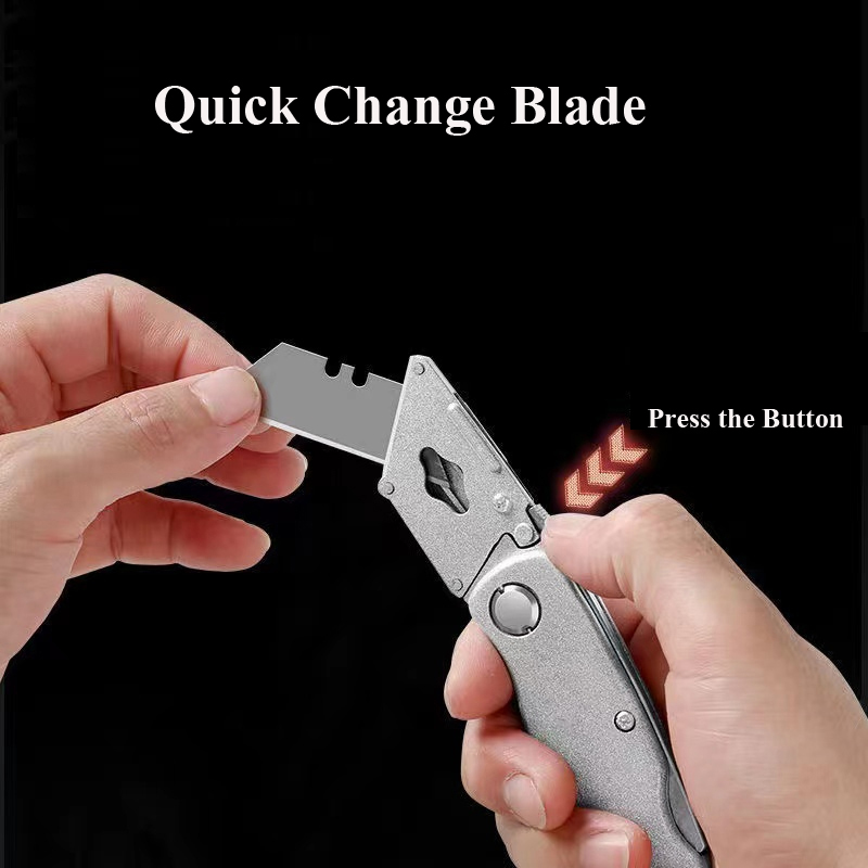 Folding Box Knife, Lightweight Aluminum Body Belt Clip, Quick Change ...