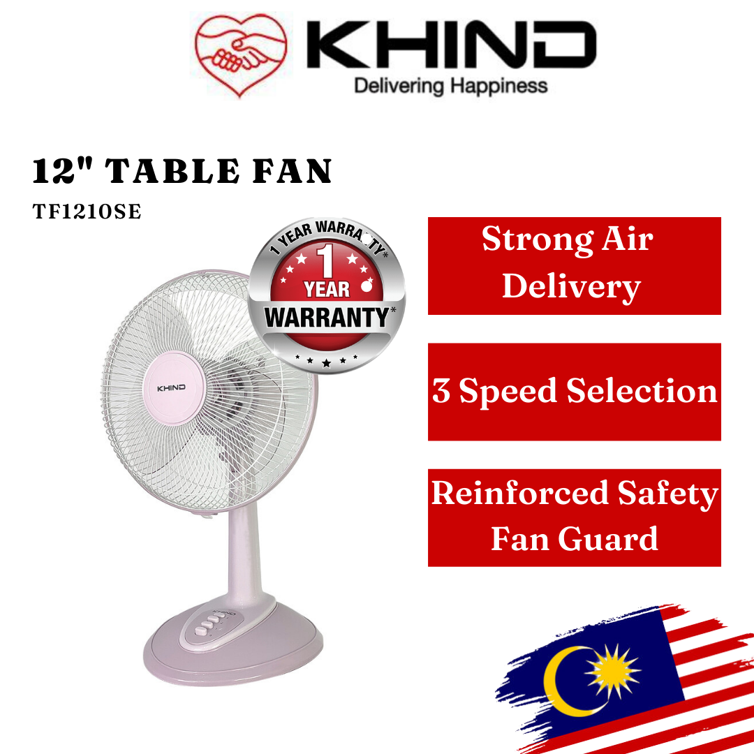 Khind Table Fan 12 16 3 Blade 3 Speed 5-Star Energy Saving TF1210SE ...