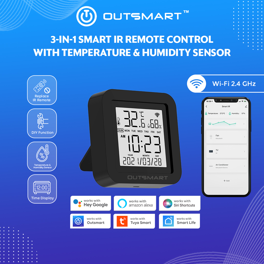 OUTSMART Wifi Smart Infrared IR with Temperature and Humidity Sensor 3 ...