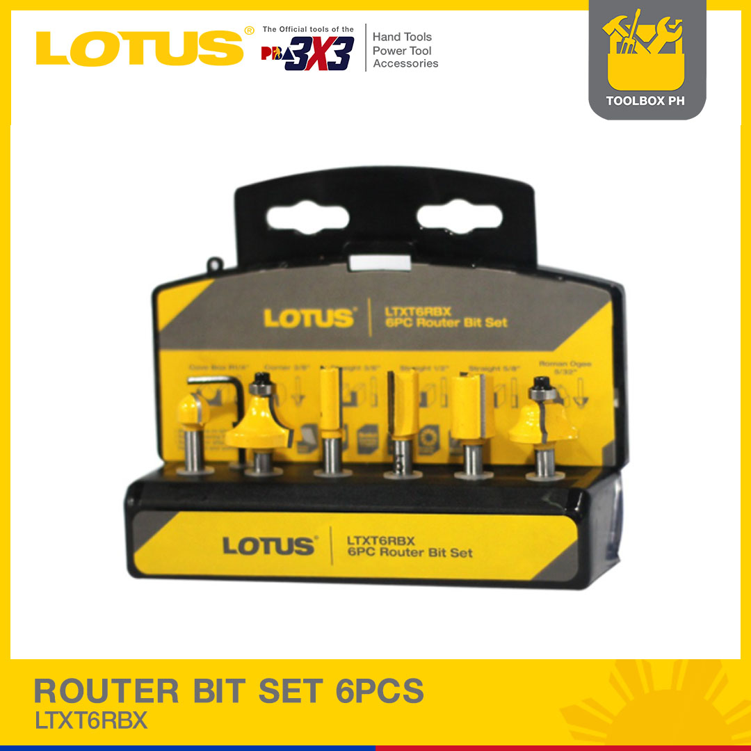 Lotus Toolbox | Router Bit Set 6pcs LTXT6RBX - Power Tool Accessories ...