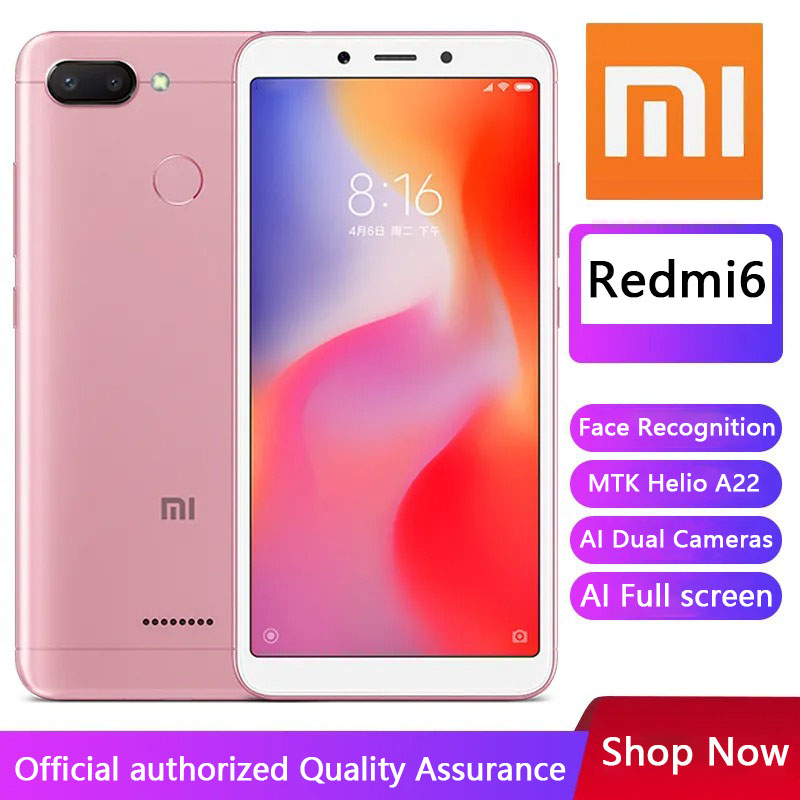 Xiaomi Redmi 6 สมาร์ทโฟน 4GB 64GB Global ROM ในสต็อก-ลายนิ้วมือปลดล็อค ...
