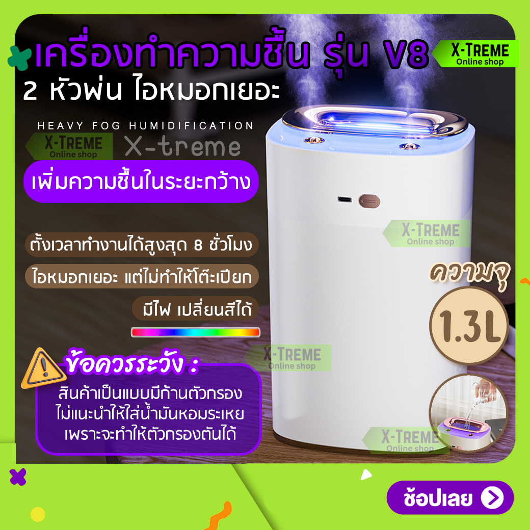 V8 เครื่องทำความชื้น เครื่องเพิ่มความชื้น 1.3ลิตร Nano Night Light ...
