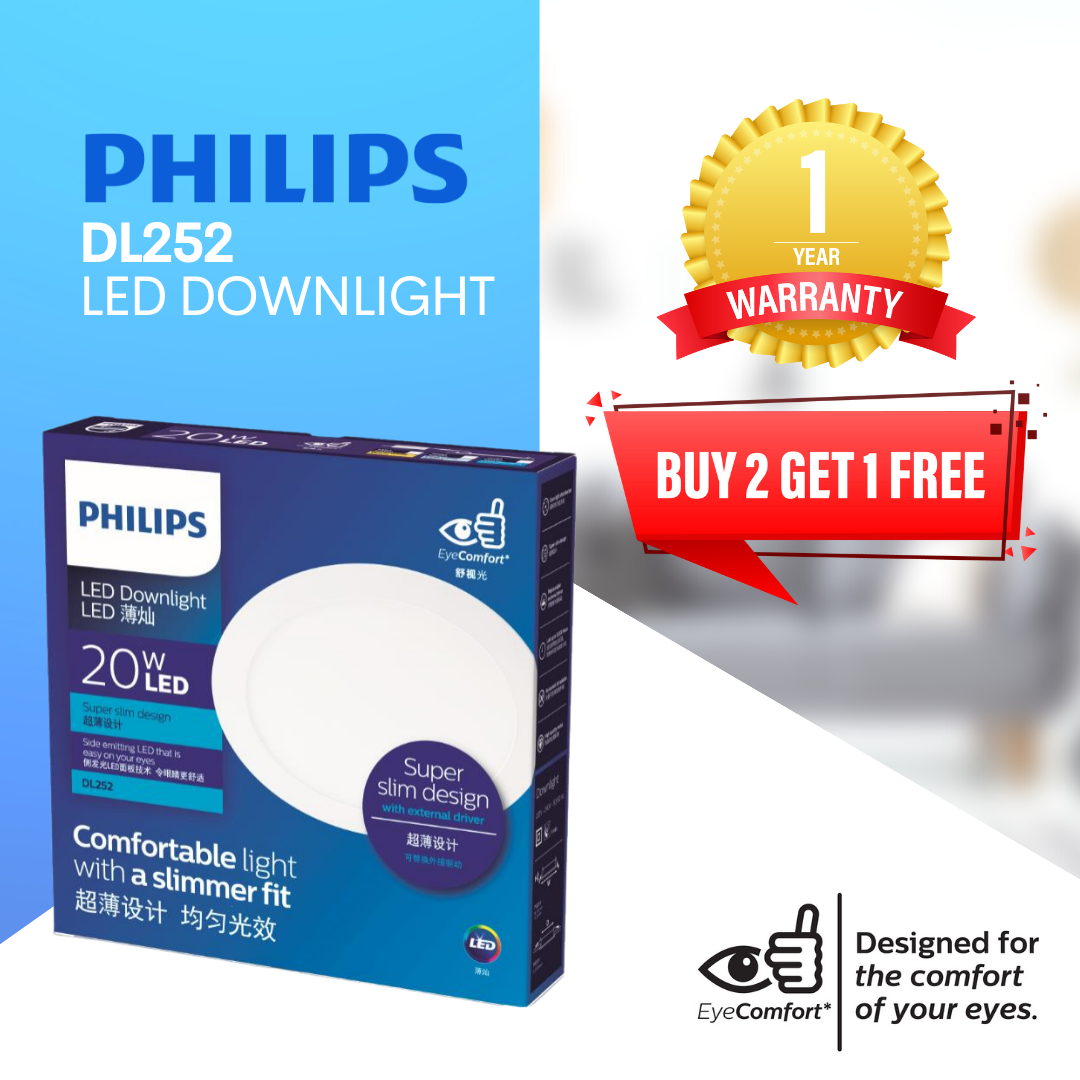 PHILIPS 12W LED Recessed Downlight DL252 Round 5" (3000K | 4000K ...