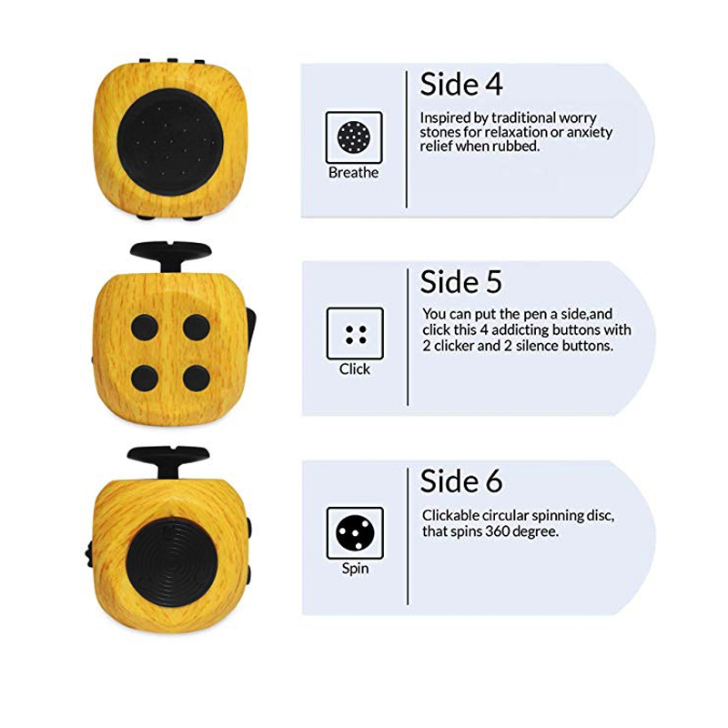 【ClassicNest】6 Sides Fidget Cube Sensory For and Kids with ADHD ADD OCD ...