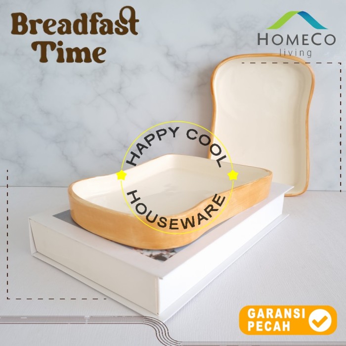 HOMECO 1pcs Bread Tray Breakfast Collection 22x14cm Piring Roti 22cm ...