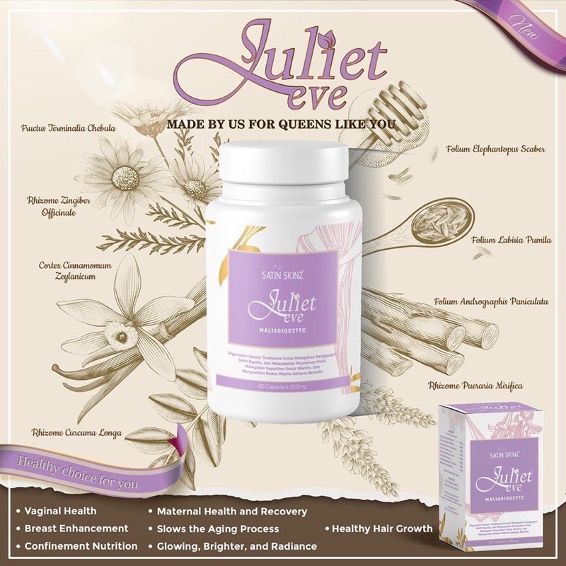 💥ORIGINAL💥JULIET EVE by Satin Skinz (60 tablets) | Lazada