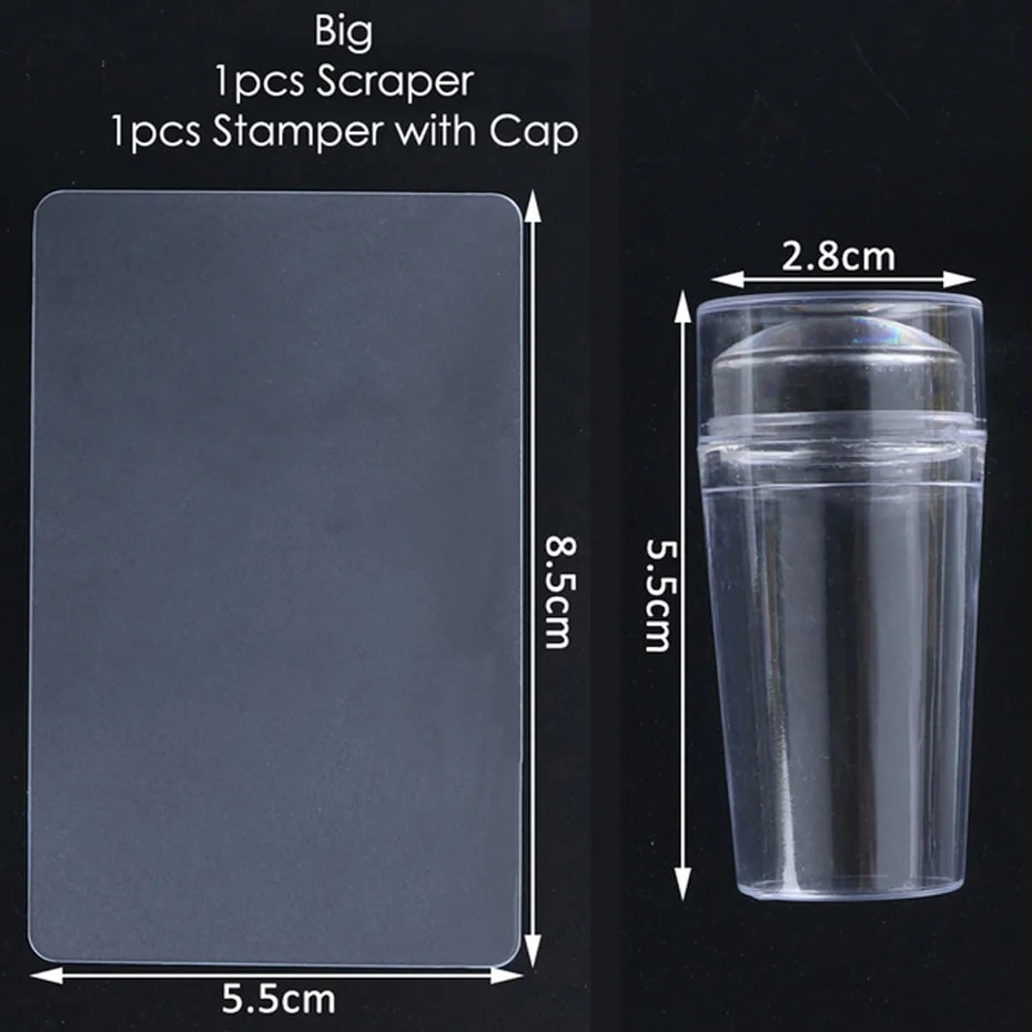 1pcs Transparent Silicone Nail Art Stamping Kit French Design For ...