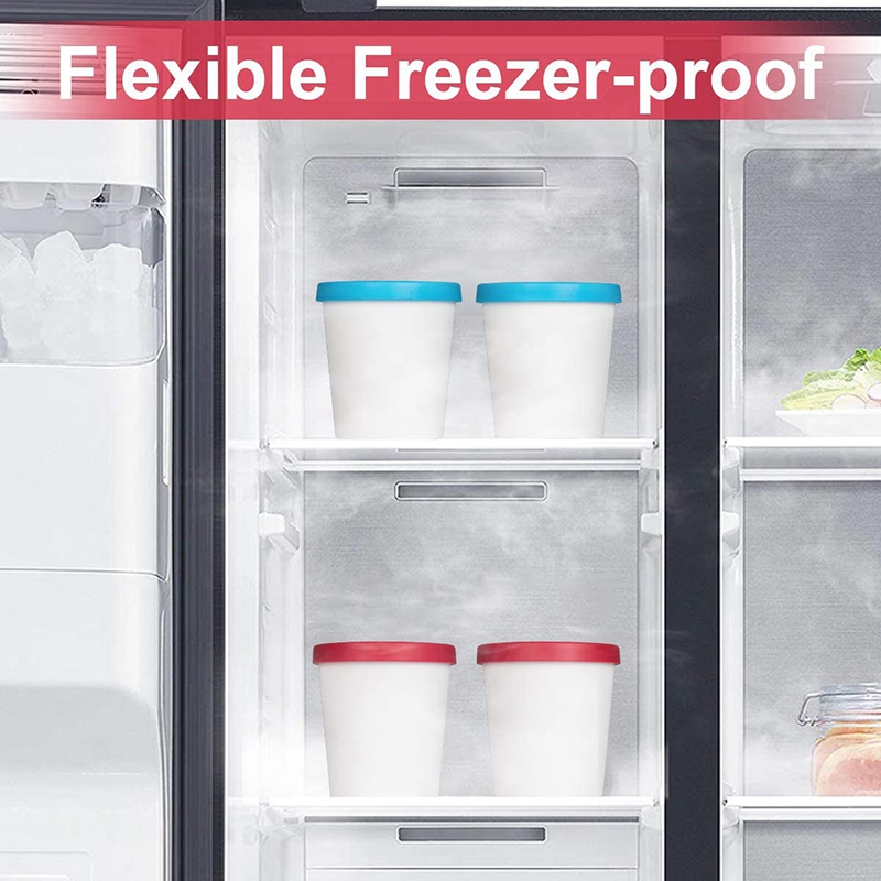 2Pcs Premium Ice Cream Containers (1 Quart) Perfect Freezer Storage ...