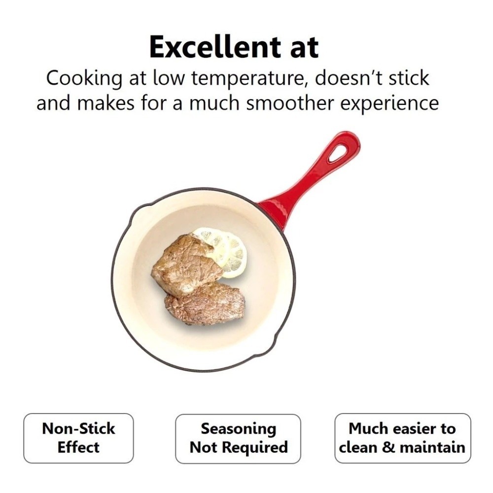 Cooking Non-stick Enameled Cast Dutch Oven Universal Flat Bottomed ...