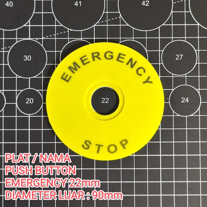 LABEL/ PLAT /TANDA/ NAMA PUSH BUTTON EMERGENCY 22mm(90mm) | Lazada ...