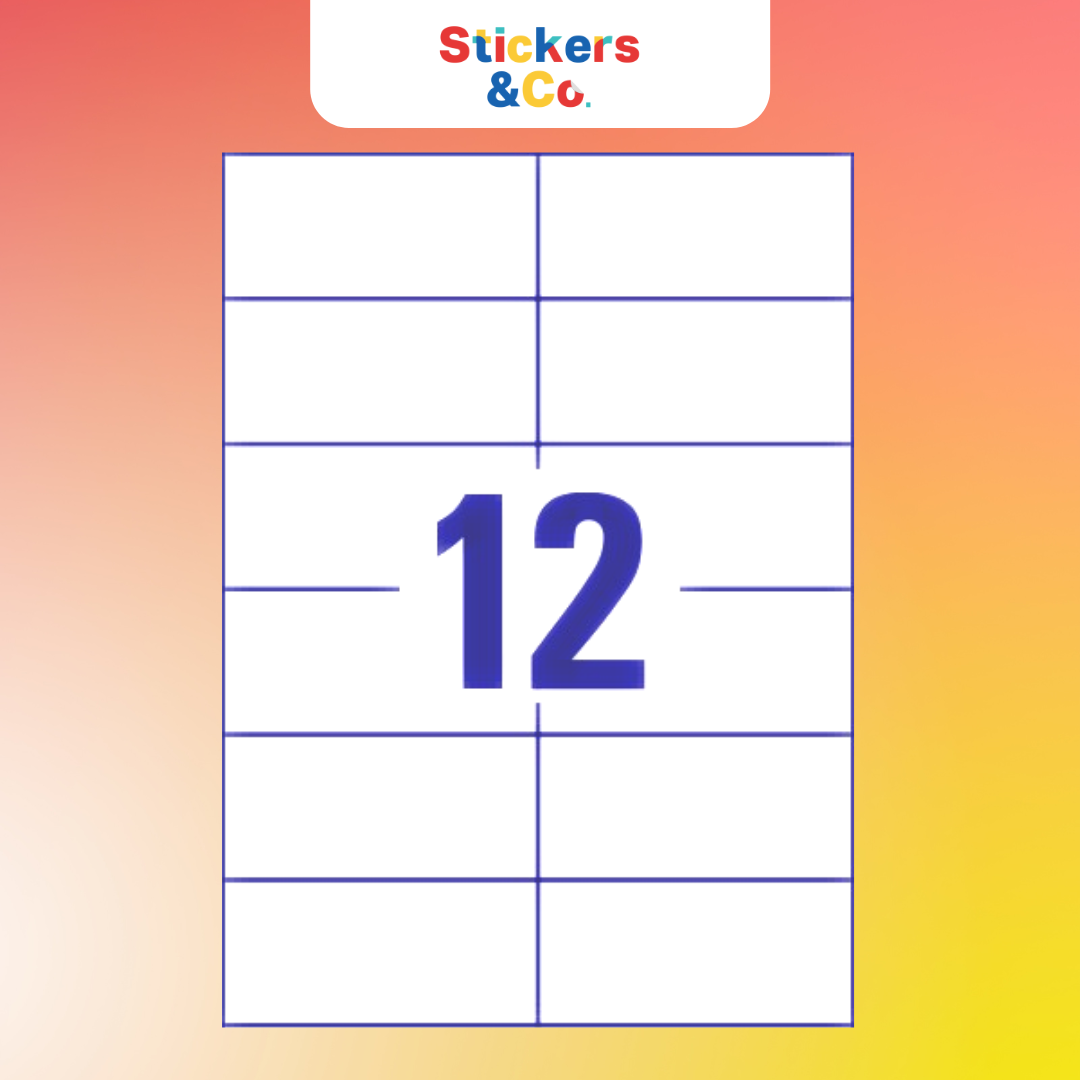 [SG] Matte Blank Sticker Label (12pcs/sheet of 105mm x 49.5mm) for ...
