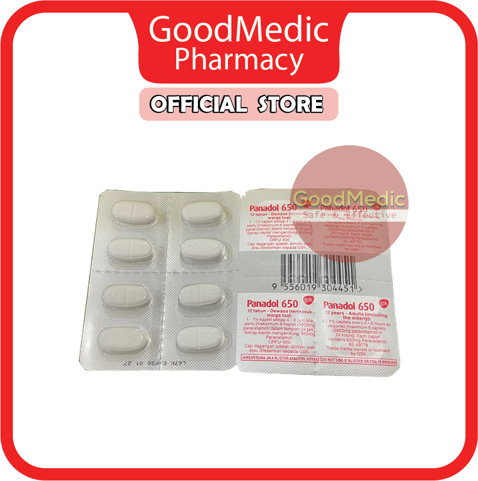 Panadol 650 (Original GSK Paracetamol 650mg) 1 strip (8 caplets) | Lazada
