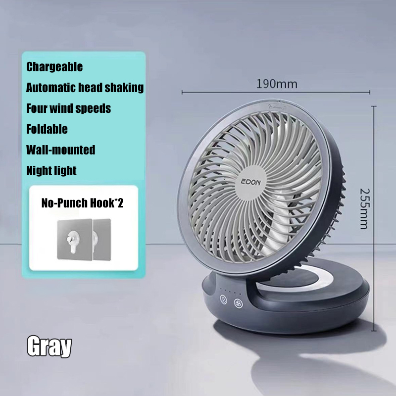 【SKIT SG】EDON 2in1 4000mAh Air Circulation Fan (7 Inch) Auto Rotation ...