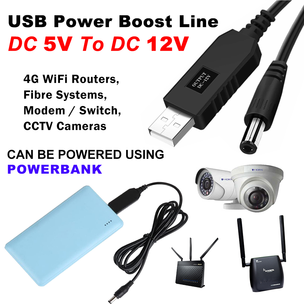 USB to DC Power Cable 5V to 12V DC Power Converter Router Cable | Daraz.lk