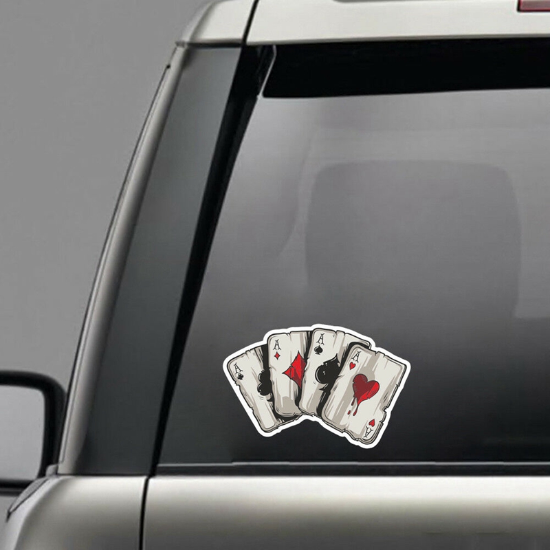 Car Stickers, Funny Poker Pattern Truck Vehicle Body Window Reflective ...
