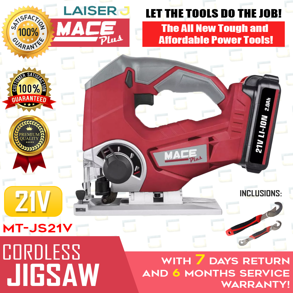 Mace Plus Cordless Jigsaw 21V +1 PC Batter and Charger MT-JS21V +Snap ...